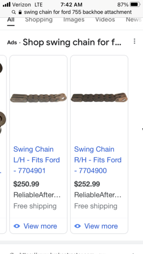 Ford backhoe swing chain | Yesterday's Tractors Forums