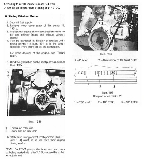 574 diesel injector pump timing | Yesterday's Tractors Forums