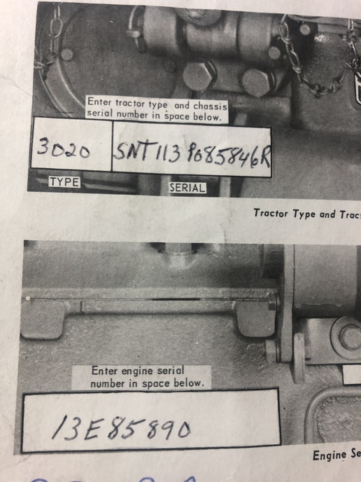Engine and tractor serial number | Yesterday's Tractors Forums
