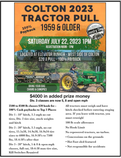 Colton SD tractor pull flyer | Yesterday's Tractors Forums