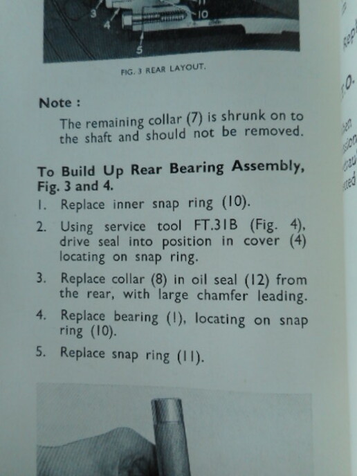 TEA 2085 Replacing PTO oil seal bearing instructions | Yesterday's ...