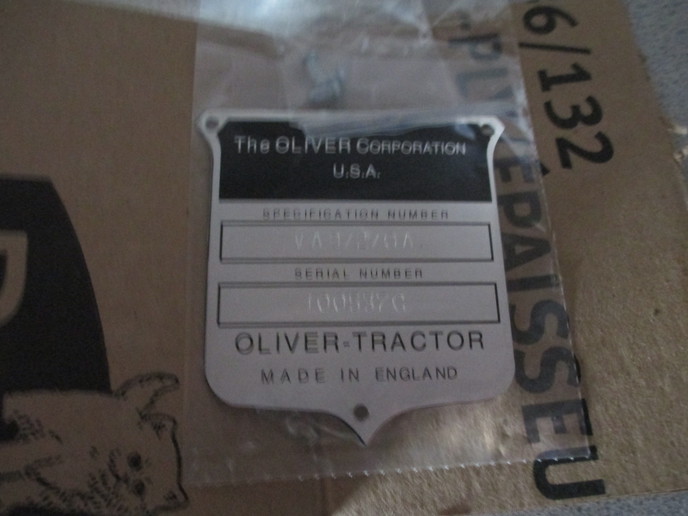 Oliver Serial Builder Plates | Yesterday's Tractors Forums