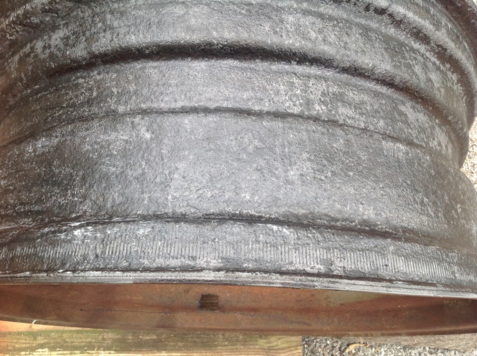 Removal of calcium chloride rust flaked surface of rim | Yesterday's ...